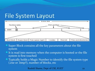 Lecture 14,15 and 16 file systems | PPT