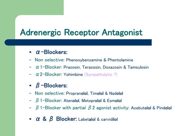 Adrenergic Antagonists | PPTX | Endocrine and Metabolic Diseases | Diseases and Conditions