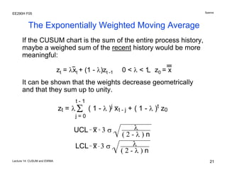 Lecture 14 cusum and ewma | PDF