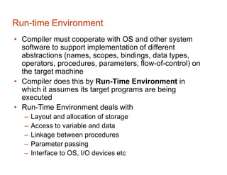 Lecture 14 run time environment | PPTX