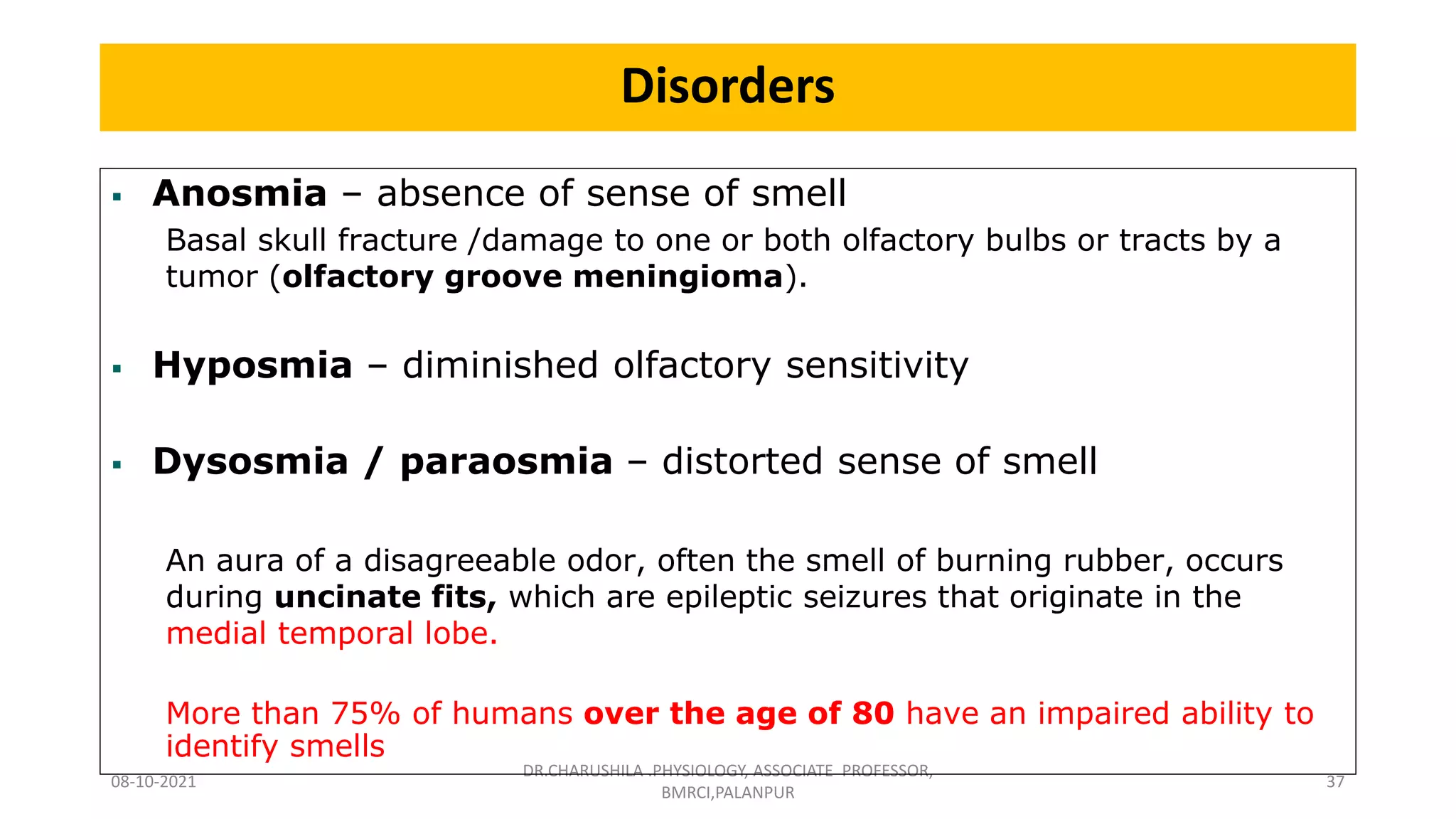 Lecture 9 /2022 , Special senses- Smell | PPTX