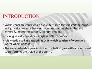 Lecture 14 Worm Gears.pptxxxxxxxxxxxxxxxxxxxx | PPT