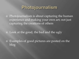 Photojournalism lecture | PPTX