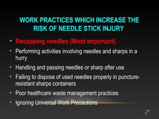 needle stick and sharp injuries..protocols | PPT