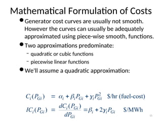 electrical Economic Operation Of Power Systems | PPT