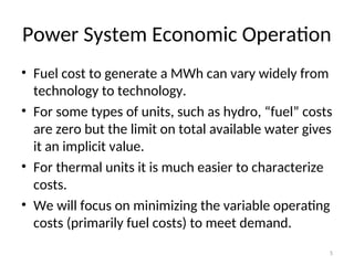 electrical Economic Operation Of Power Systems | PPT