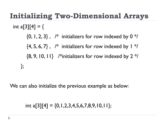 Lecture 15 - Array | PPT Lecture 15 - Array | PPT