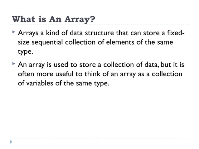 Lecture 15 - Array | PPT Lecture 15 - Array | PPT