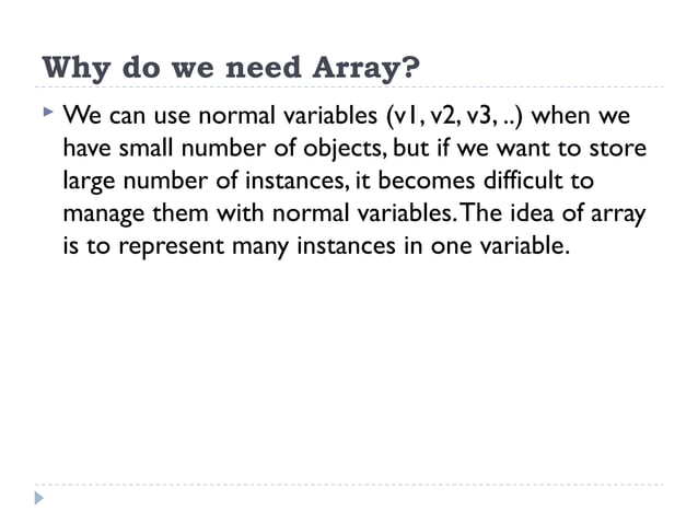 Lecture 15 - Array | PPT Lecture 15 - Array | PPT