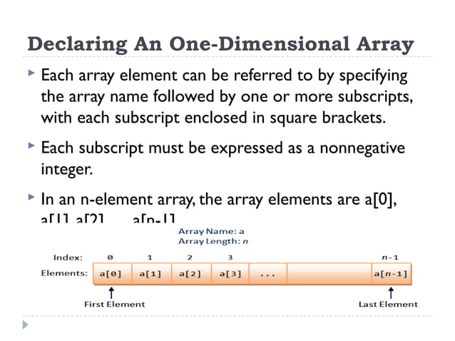 Lecture 15 - Array | PPT Lecture 15 - Array | PPT
