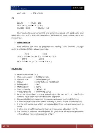 Lecture 15- Chlorine (Cl) is a chemical element having atomic number ...