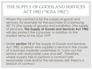 Lecture 15 conditions, warranties and implied terms | PPTX
