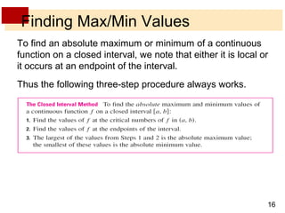 Lecture 15 max min - section 4.2 | PPT