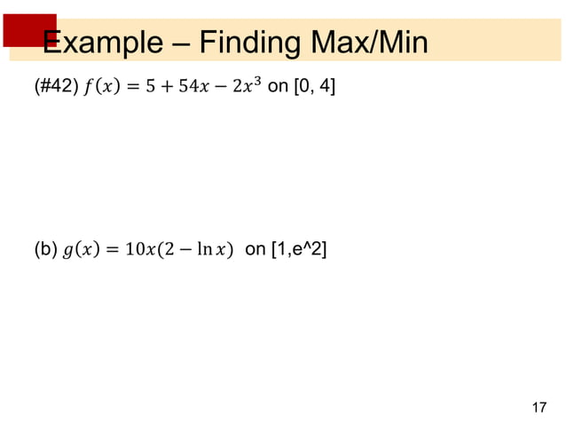 Lecture 15 max min - section 4.2 | PPT