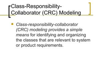 Lecture 15 requirements modeling - scenario, information and analysis classes (2) | PPT
