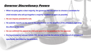 Lecture 15 state executive - governor of state | PDF
