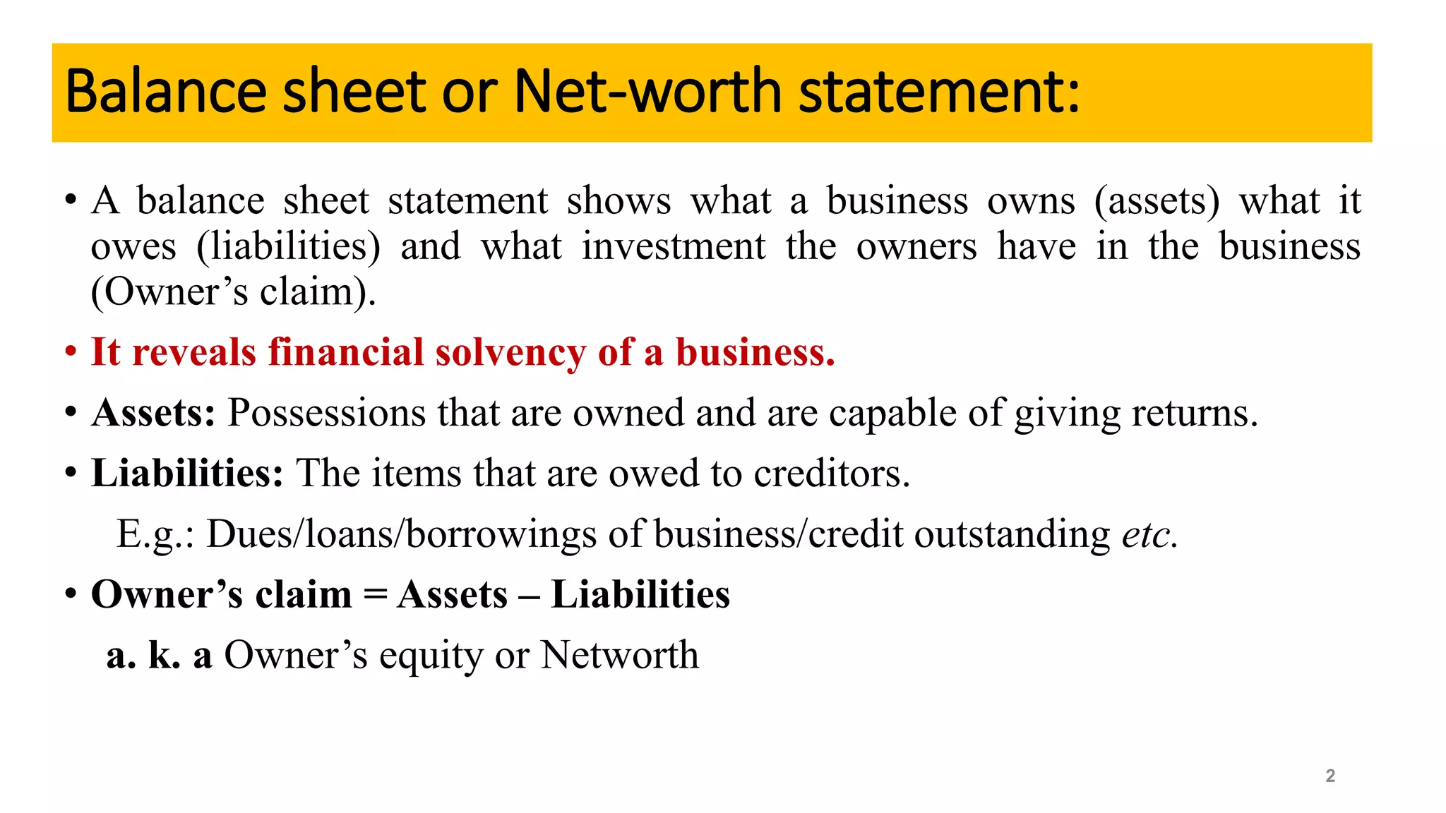 Lecture 15 a Balance Sheet Analysis | PPT