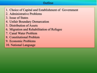Lecture 15 early problems of pakistan | PPTX