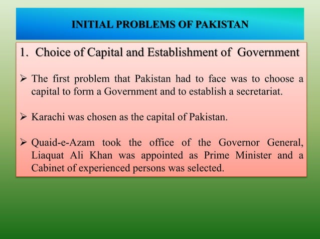 Lecture 15 early problems of pakistan | PPTX | Currencies | Economy