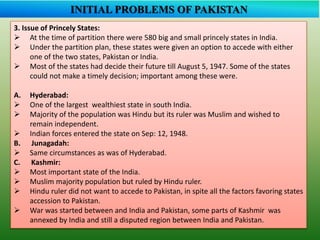 Lecture 15 early problems of pakistan | PPTX