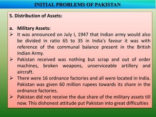 Lecture 15 early problems of pakistan | PPTX