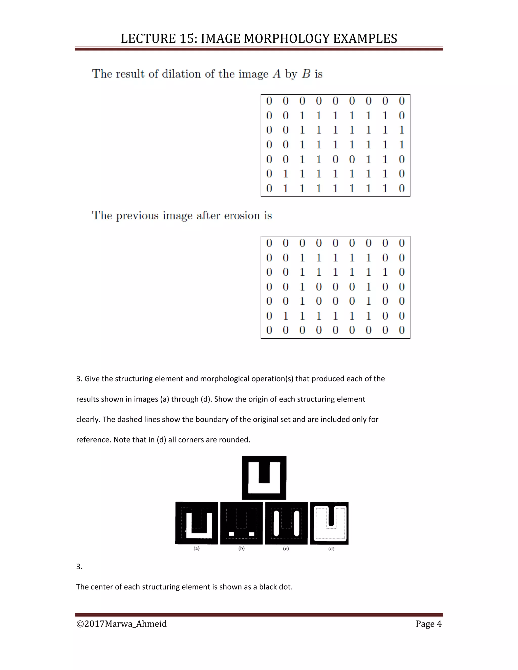 Lecture 15 image morphology examples | PDF