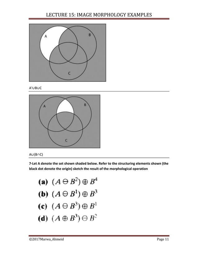Lecture 15 image morphology examples | PDF