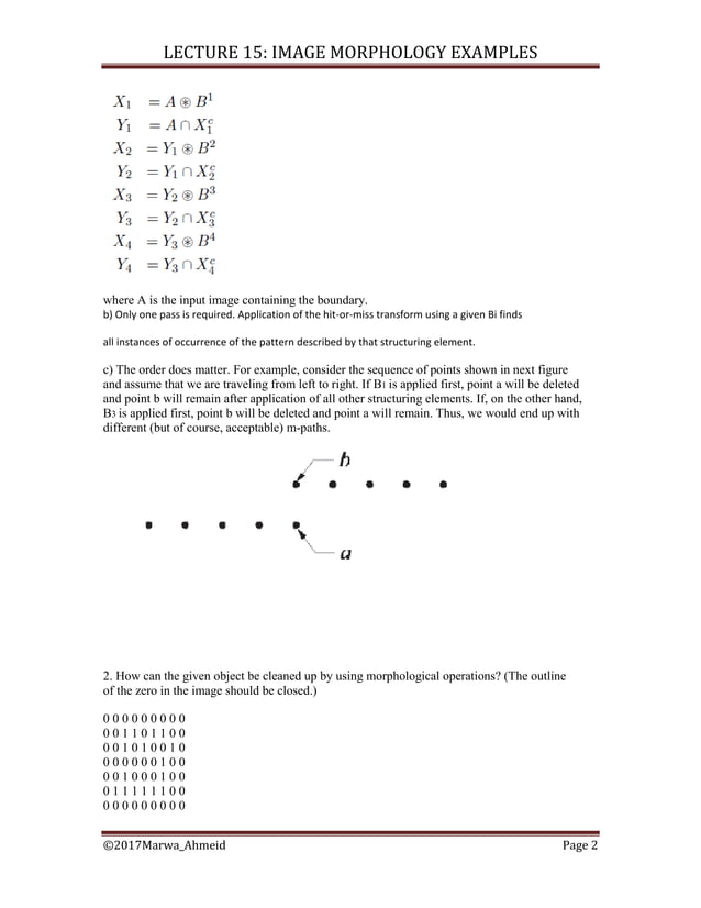 Lecture 15 image morphology examples | PDF