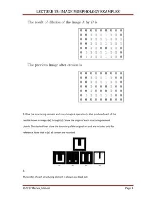 Lecture 15 image morphology examples | PDF