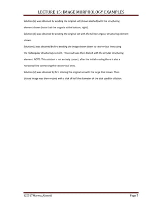 Lecture 15 image morphology examples | PDF
