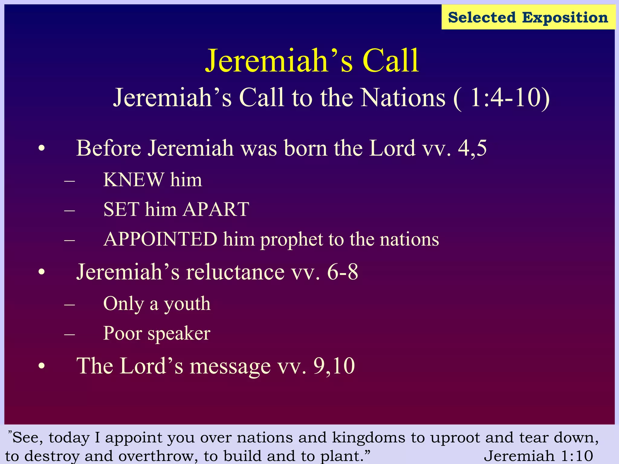 Lecture 15; Jeremiah and Lamentations | PPT