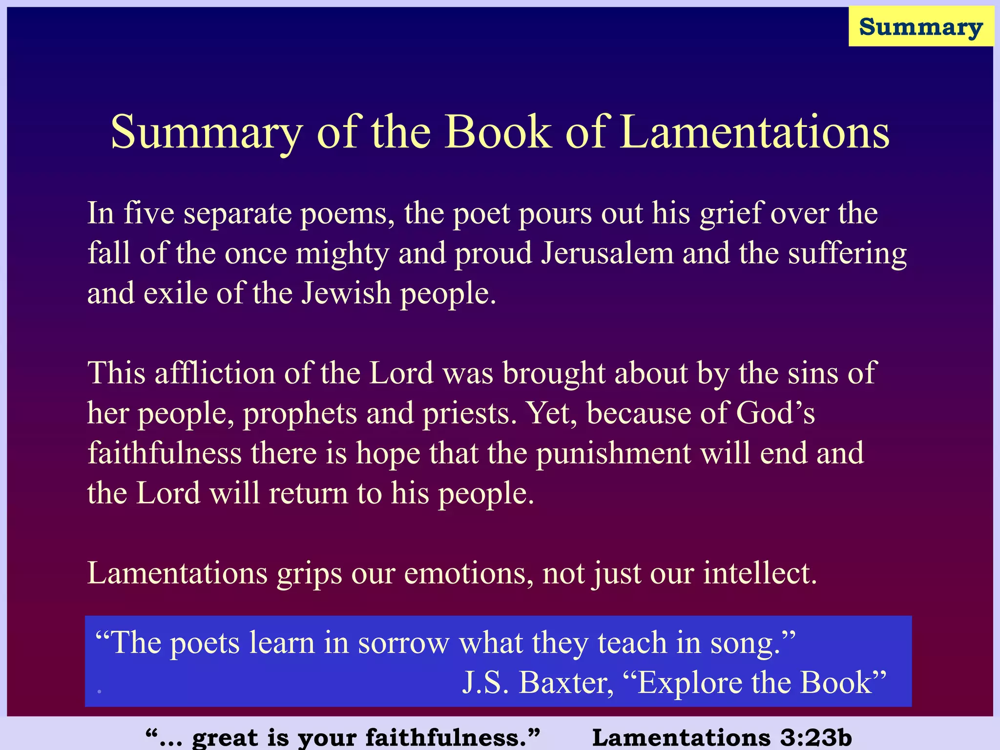 Lecture 15; Jeremiah and Lamentations | PPT