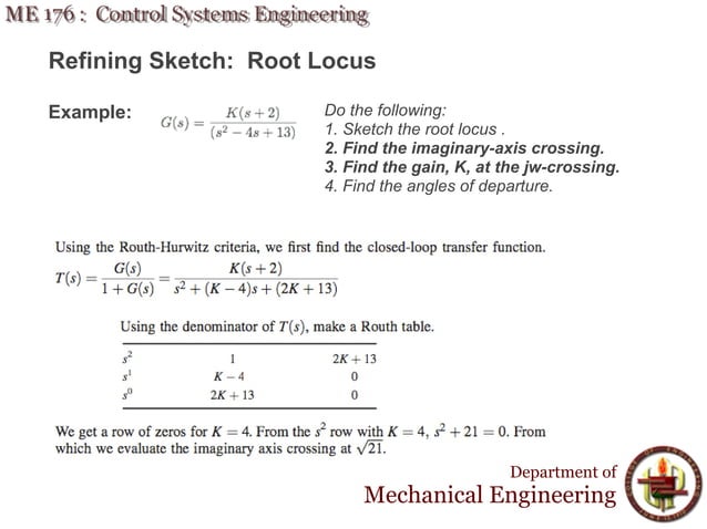 Lecture 15 ME 176 7 Root Locus Technique | PDF