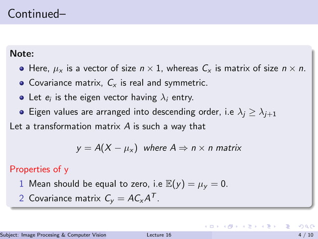 Lecture 16 KL Transform in Image Processing | PDF | 3-D Graphics | Computer Software and ...
