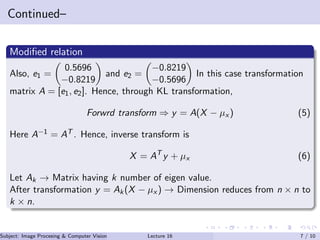 Lecture 16 KL Transform in Image Processing | PDF | 3-D Graphics | Computer Software and ...