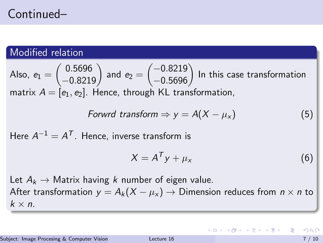 Lecture 16 KL Transform in Image Processing | PDF | 3-D Graphics | Computer Software and ...
