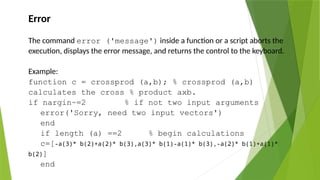 Loops Branches and control flow in MATLAB | PPTX
