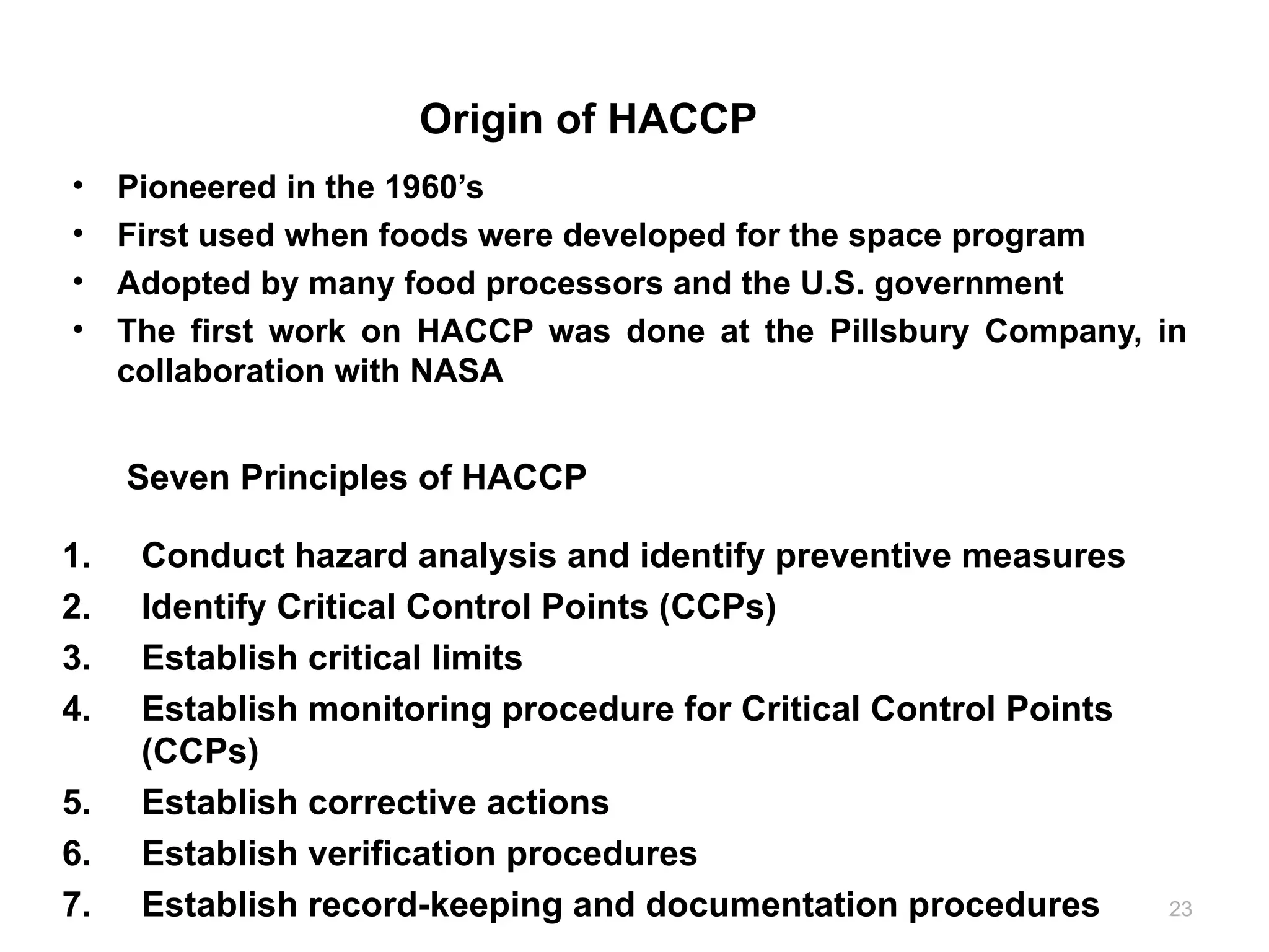 food standards - HACCP concepts and principles | PPT