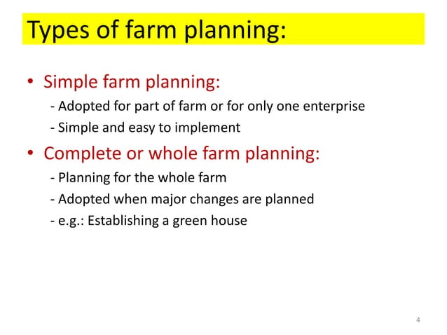 Lecture 16 Farm Planning | PPT