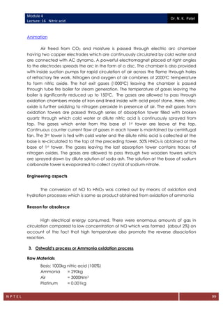 Lecture 16- Manufacture of nitric acid from chile saltpetre or nitrate ...