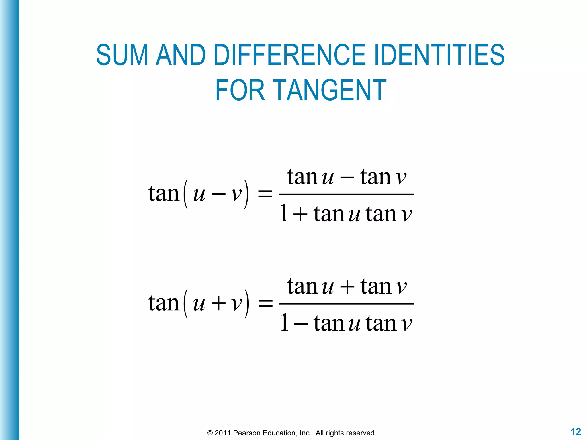 Lecture 16 section 6.2 sum-difference identities | PPT