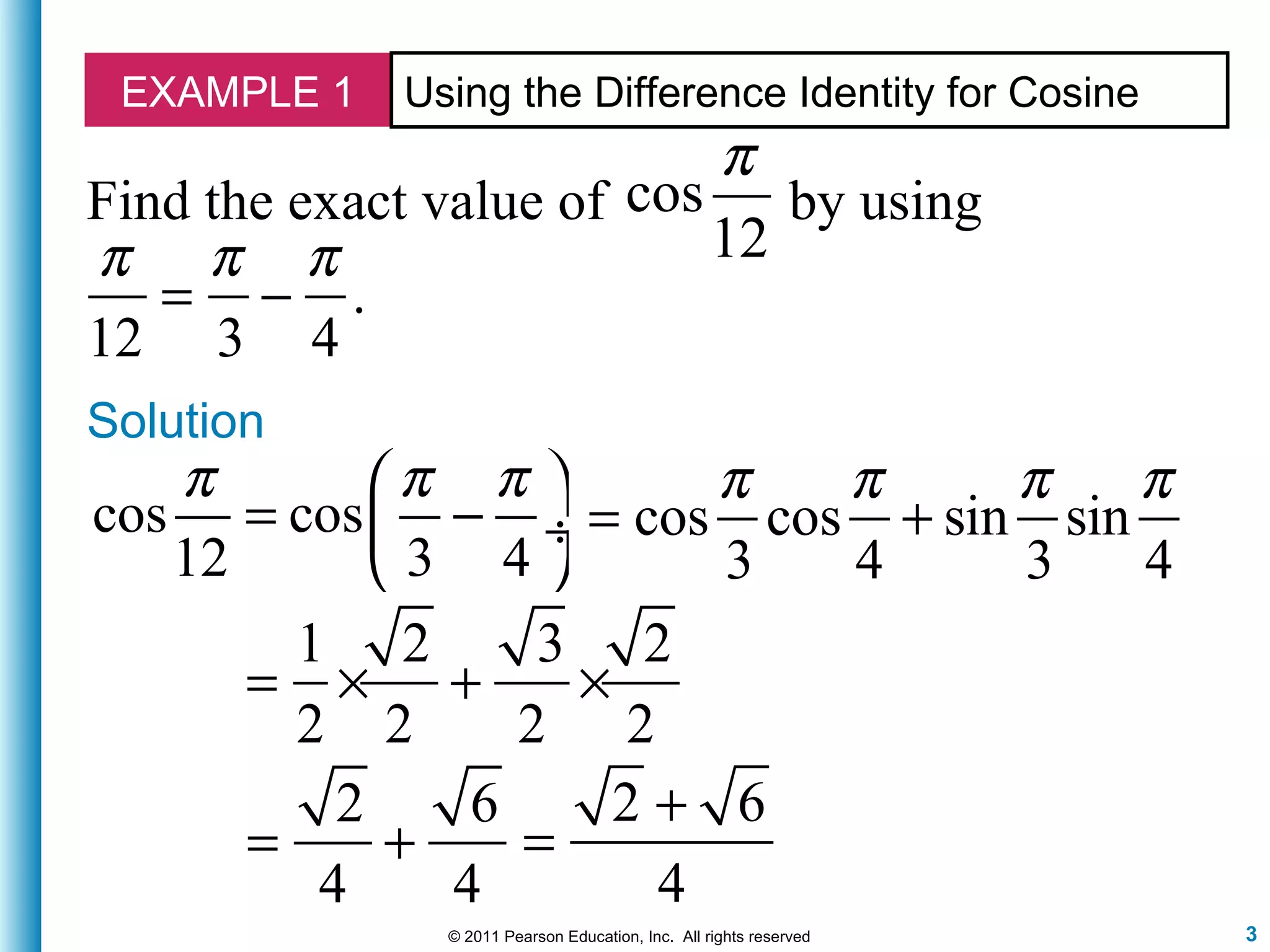 Lecture 16 section 6.2 sum-difference identities | PPT