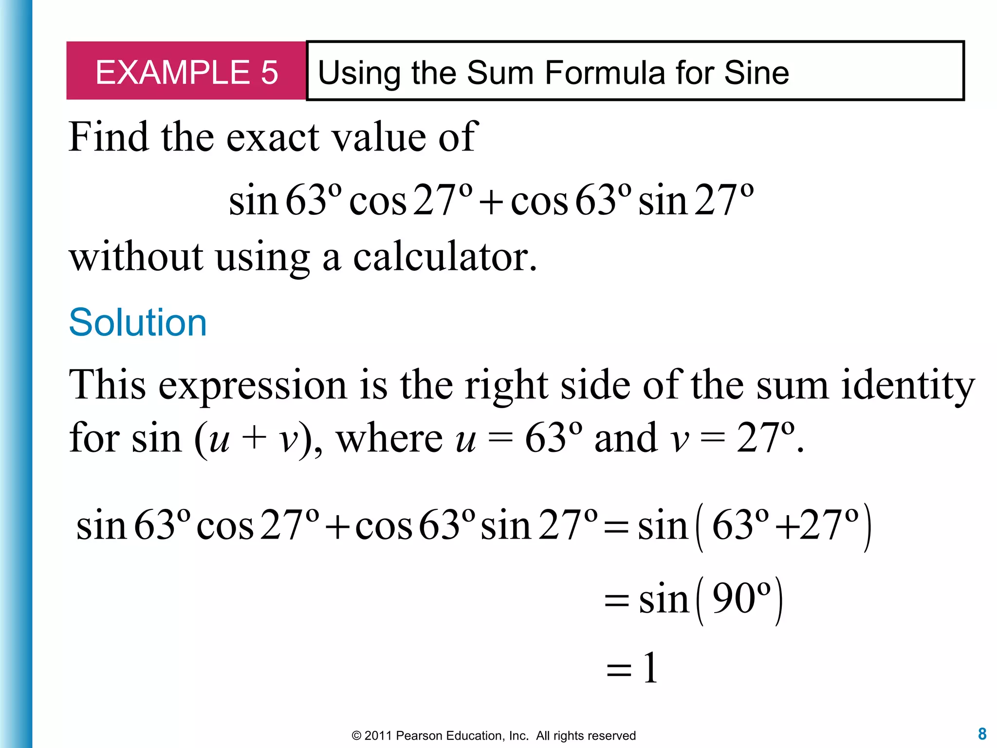 Lecture 16 section 6.2 sum-difference identities | PPT