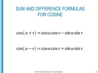Lecture 16 section 6.2 sum-difference identities | PPT
