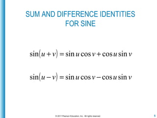 Lecture 16 section 6.2 sum-difference identities | PPT