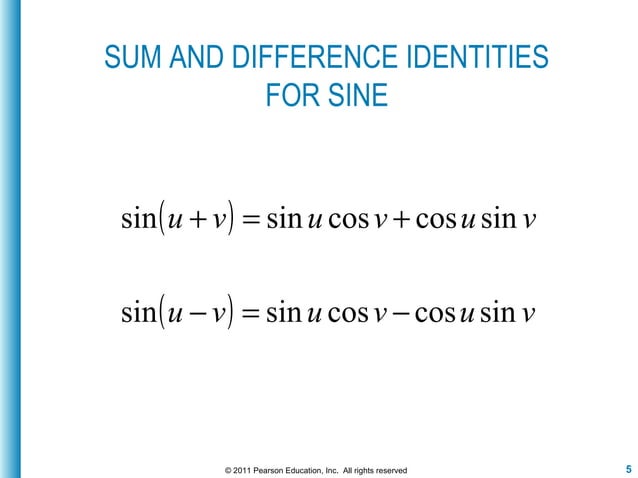 Lecture 16 section 6.2 sum-difference identities | PPT | Physics | Science
