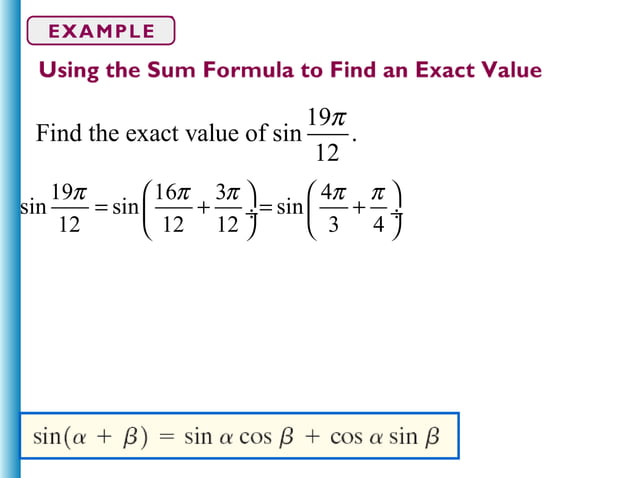 Lecture 16 section 6.2 sum-difference identities | PPT | Physics | Science
