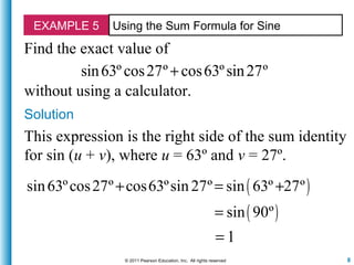 Lecture 16 section 6.2 sum-difference identities | PPT