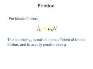 Kinetic Friction Formula