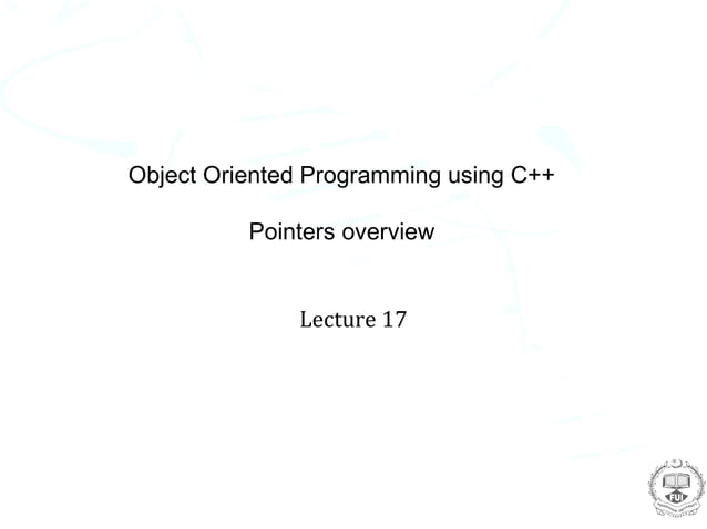 oop Lecture 17 | PPT
